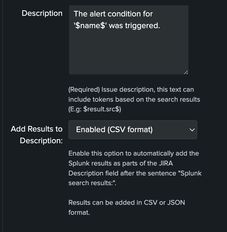 Enhancement Allows Adding The Splunk Search Results In The Jira Description Field In Csv Or 