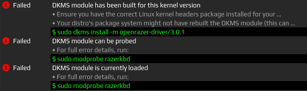 Manjaro not working with openrazer · Issue #1531 · openrazer/openrazer · GitHub