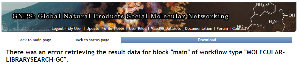 There was an error retrieving the result data for block "main" of workflow type "MOLECULAR ...
