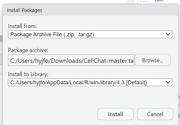 Install package failure on Windows10 · Issue #654 · sqjin/CellChat · GitHub
