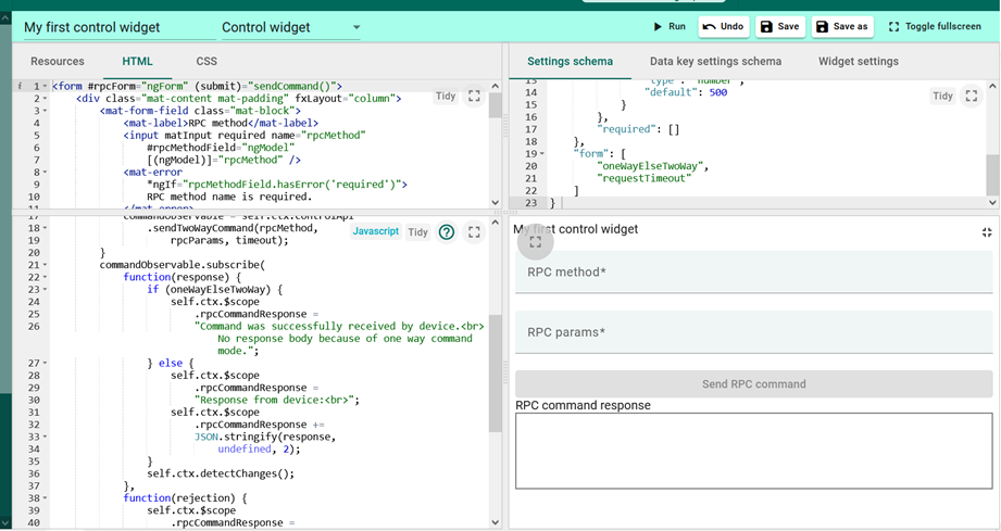 [Bug] Changes in "Settings schema" do not affect the "Advanced" section of the widget · Issue ...