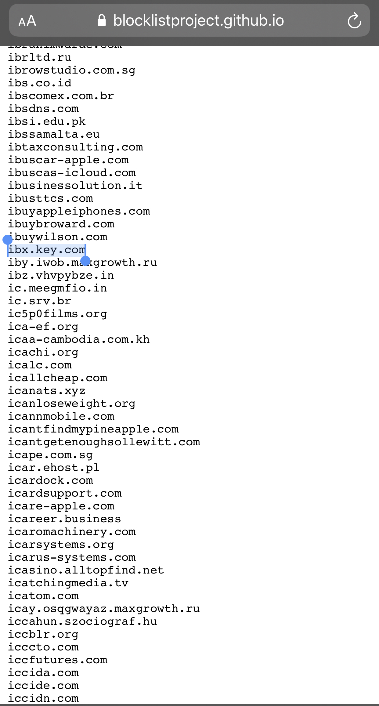 [Remove Request] - ibx.key.com · Issue #134 · blocklistproject/Lists · GitHub