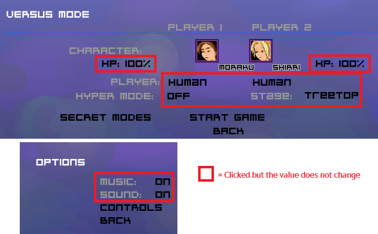 (Etherena) Option value changes are handled, but screen text is not ...