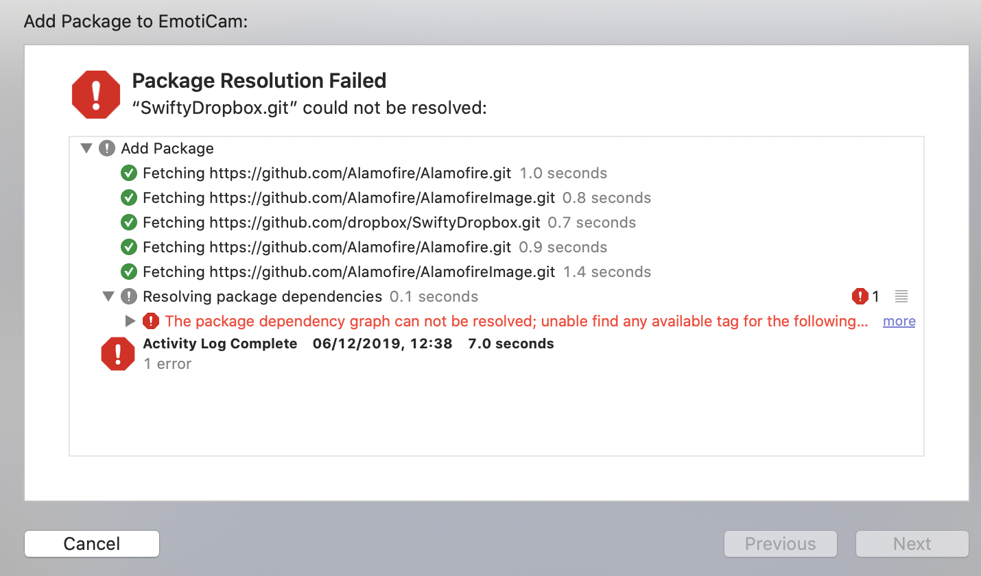 Swift Package Manager - Cannot resolve dependency graph · Issue #252 · dropbox/SwiftyDropbox ...