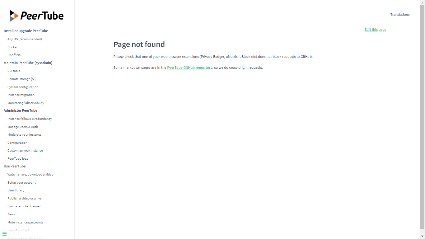 Settings Link Missing after 5.0 Upgrade · Issue #5496 · Chocobozzz/PeerTube · GitHub