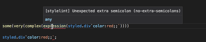 Wrong error location reported if error is on first line of template string · Issue #232 · styled ...