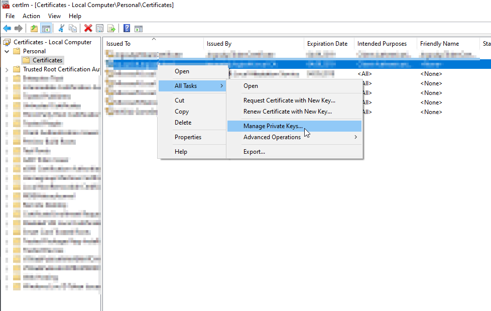 Sslstream Authenticateasclientasync Blocks If The Current User Has No Access To The Client Cert