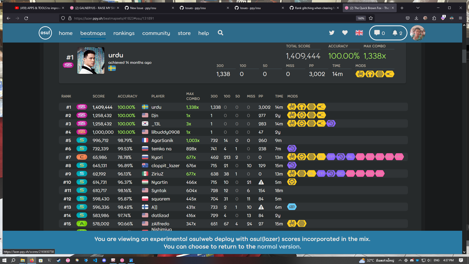 Score seems buggy · Issue #24904 · ppy/osu · GitHub