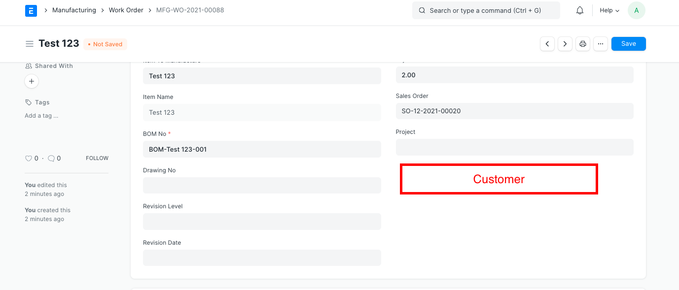 Customer Link Field Need In Work Order · Issue #28826 · frappe/erpnext · GitHub