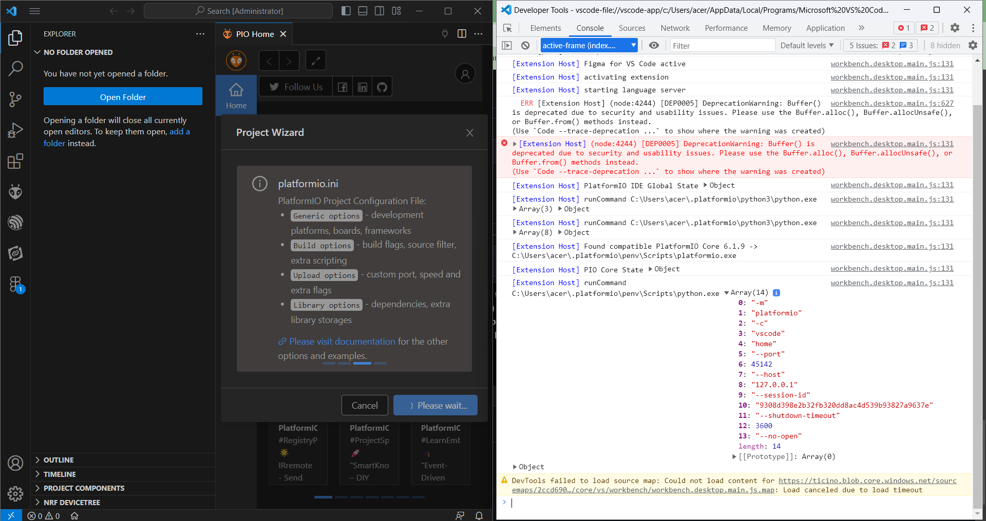 Could Not Initialize Project · Issue 889 · Platformioplatformio Home · Github 9127