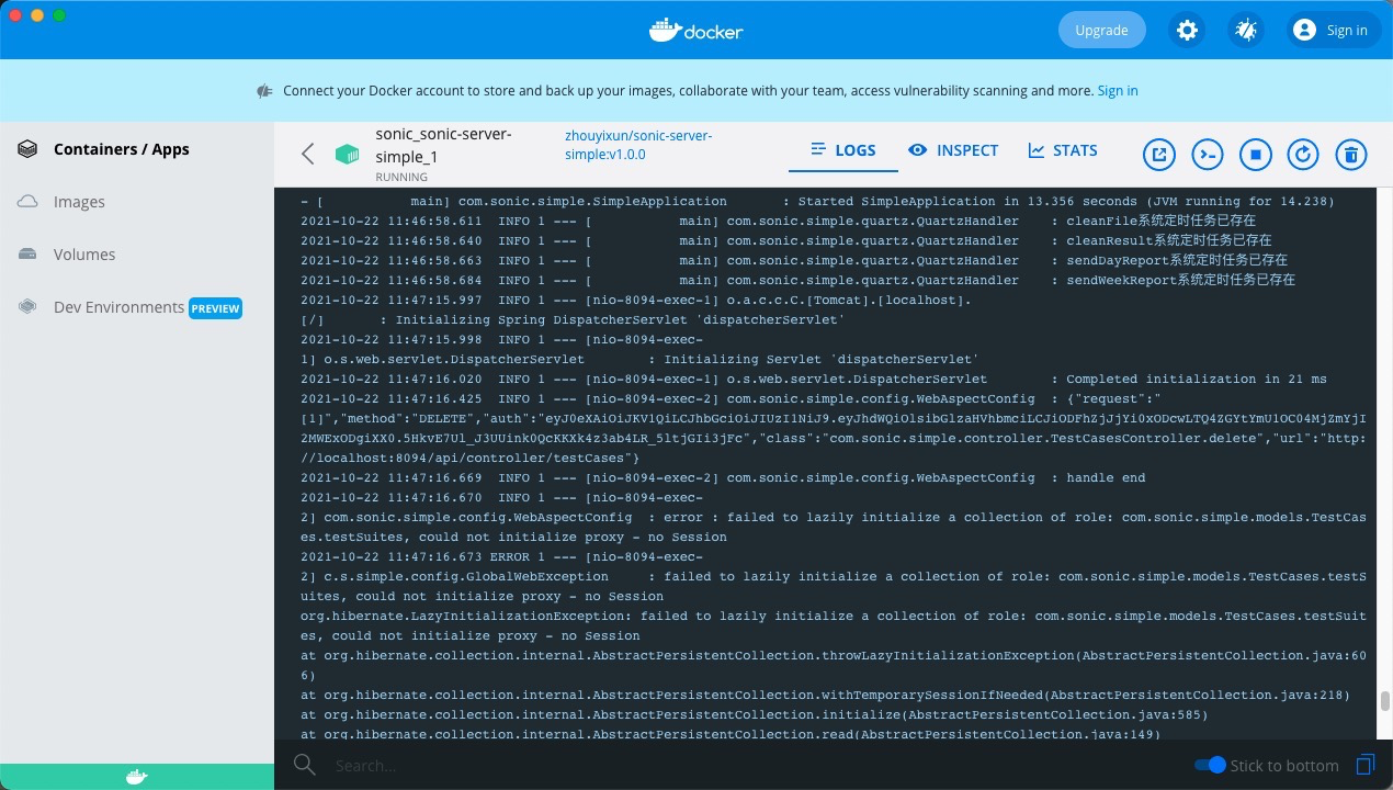 【Bug】删除已有测试用例报错-发送未知异常！ · Issue #1 · SonicCloudOrg/sonic-server-simple · GitHub