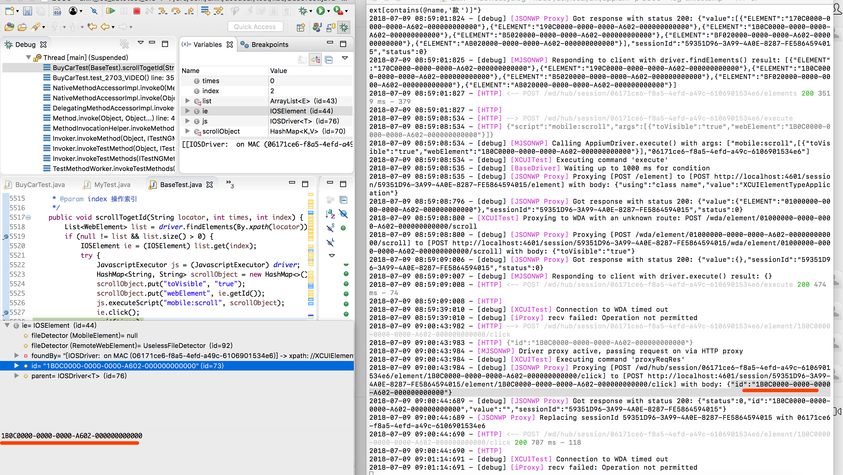 /n Slash broken the predicate string +[FBFindElementCommands elementsUsing:withValue:under ...