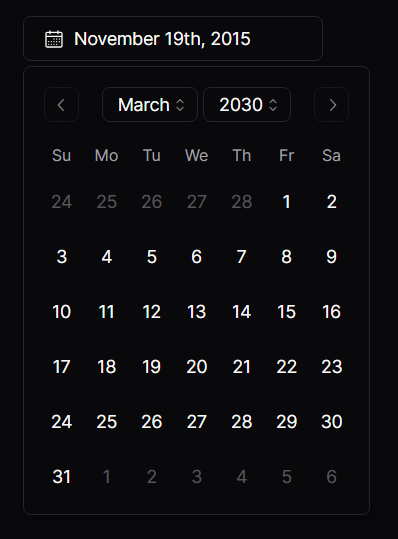 shadcn ui calendar custom year and month dropdown · GitHub