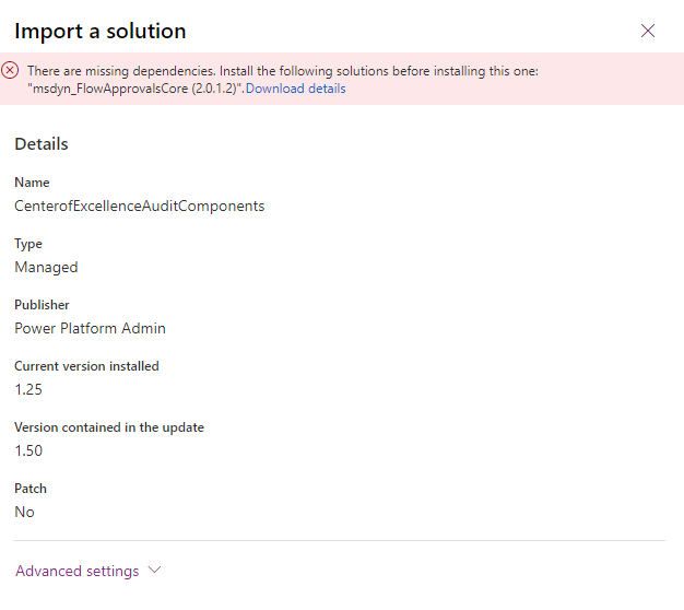 [BUG]: Missing Dependency - msdyn_FlowApprovalsCore (2.0.1.2) · Issue #919 · microsoft/powerapps ...