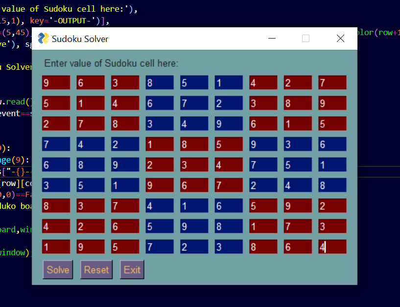 GitHub - akshat1712/Suduko-Visulaizer: A GUI to demonstrate the solving of Sudoku