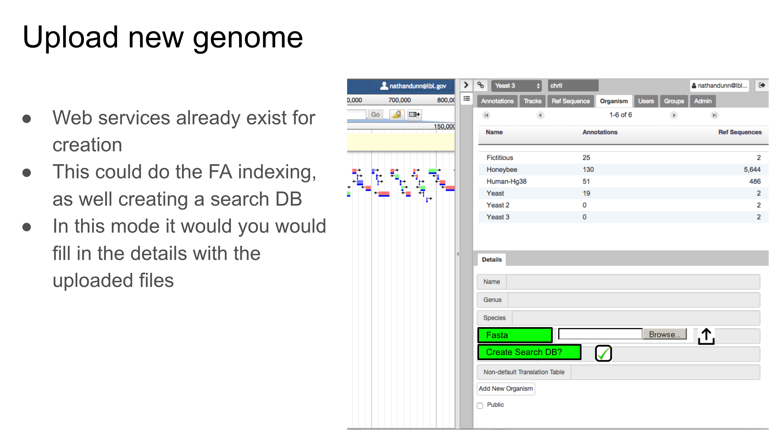 allow upload of FASTA file directly to create a new genome · Issue ...