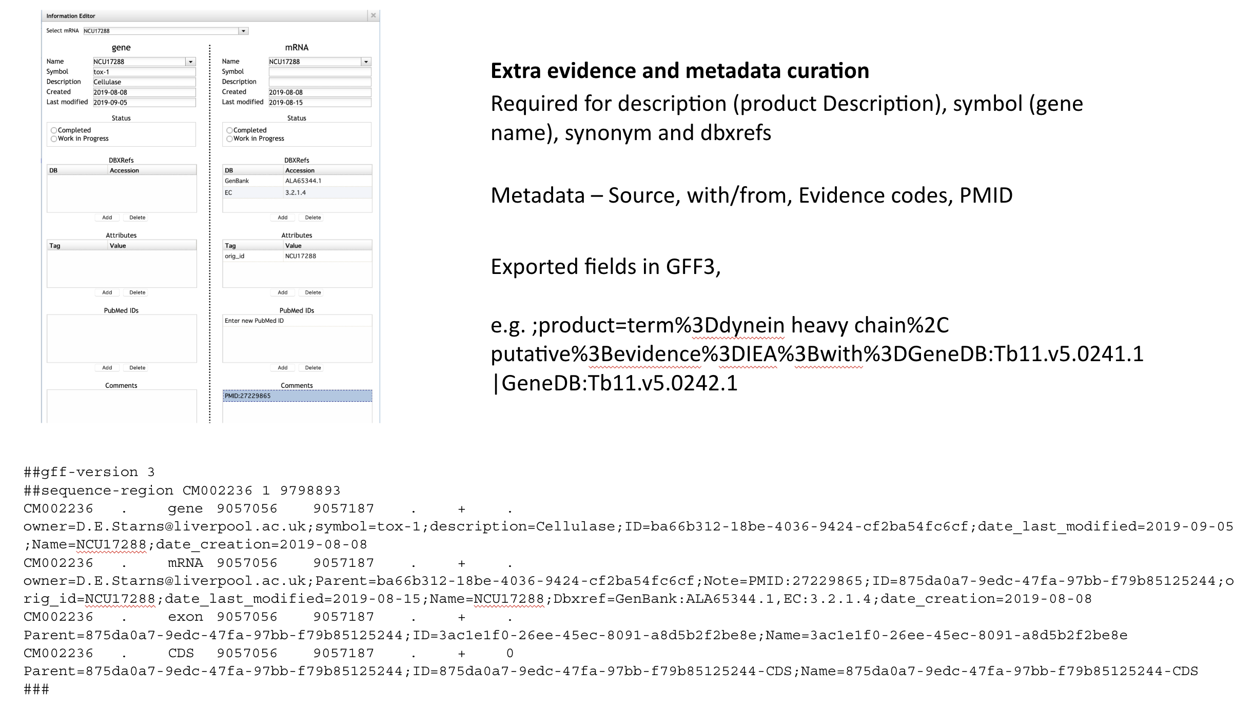 allow evidence / source / metadata with output via GFF3 for all / most data attributions · Issue ...