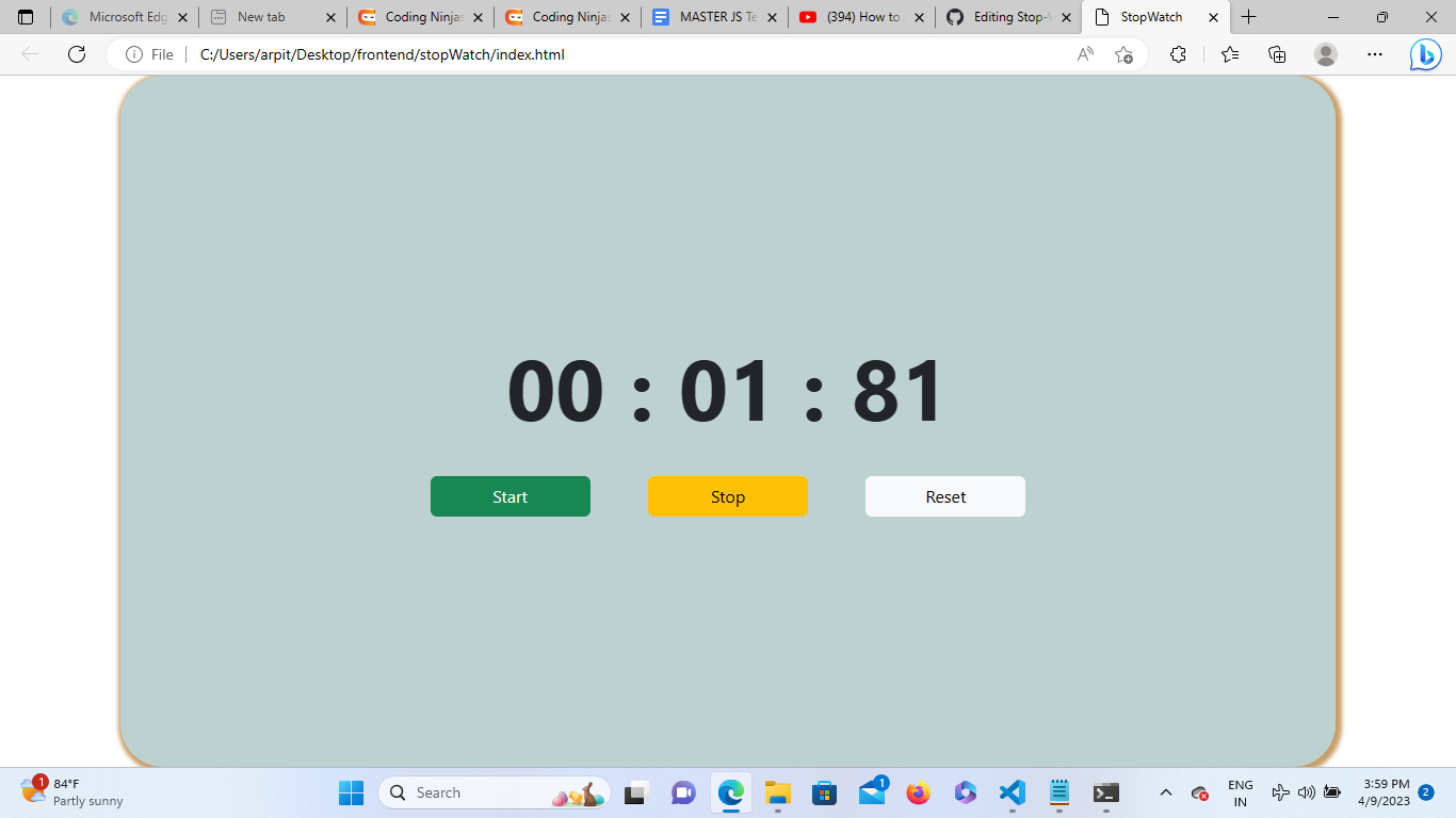 GitHub - Arpit245/Stop-Watch