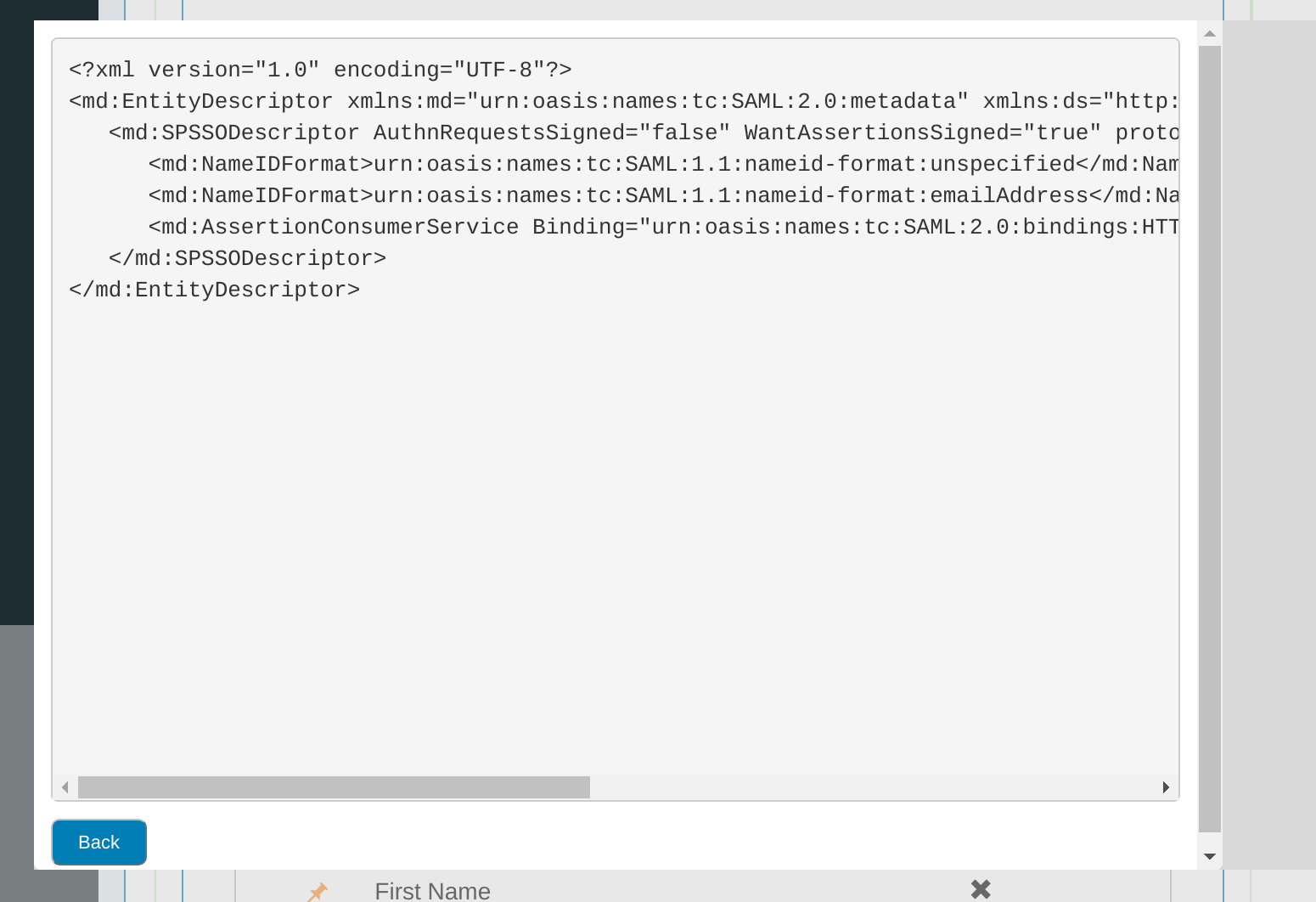 Missing popup when clicking SP Metadata File link · Issue #1985 · GluuFederation/oxTrust · GitHub