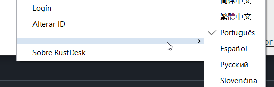 Missing "Language" menu item for Portuguese · Issue #4303 · rustdesk/rustdesk · GitHub
