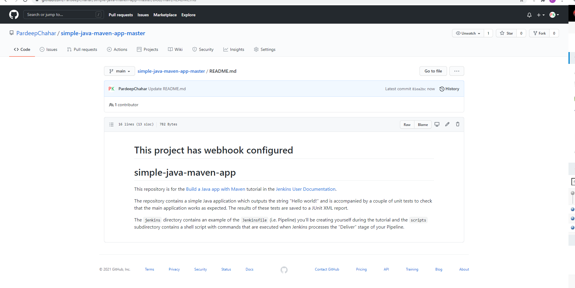 Jenkins-Task-1 | This page show the implementation of a Task (Task 1) that is given by Mr. Vimal ...