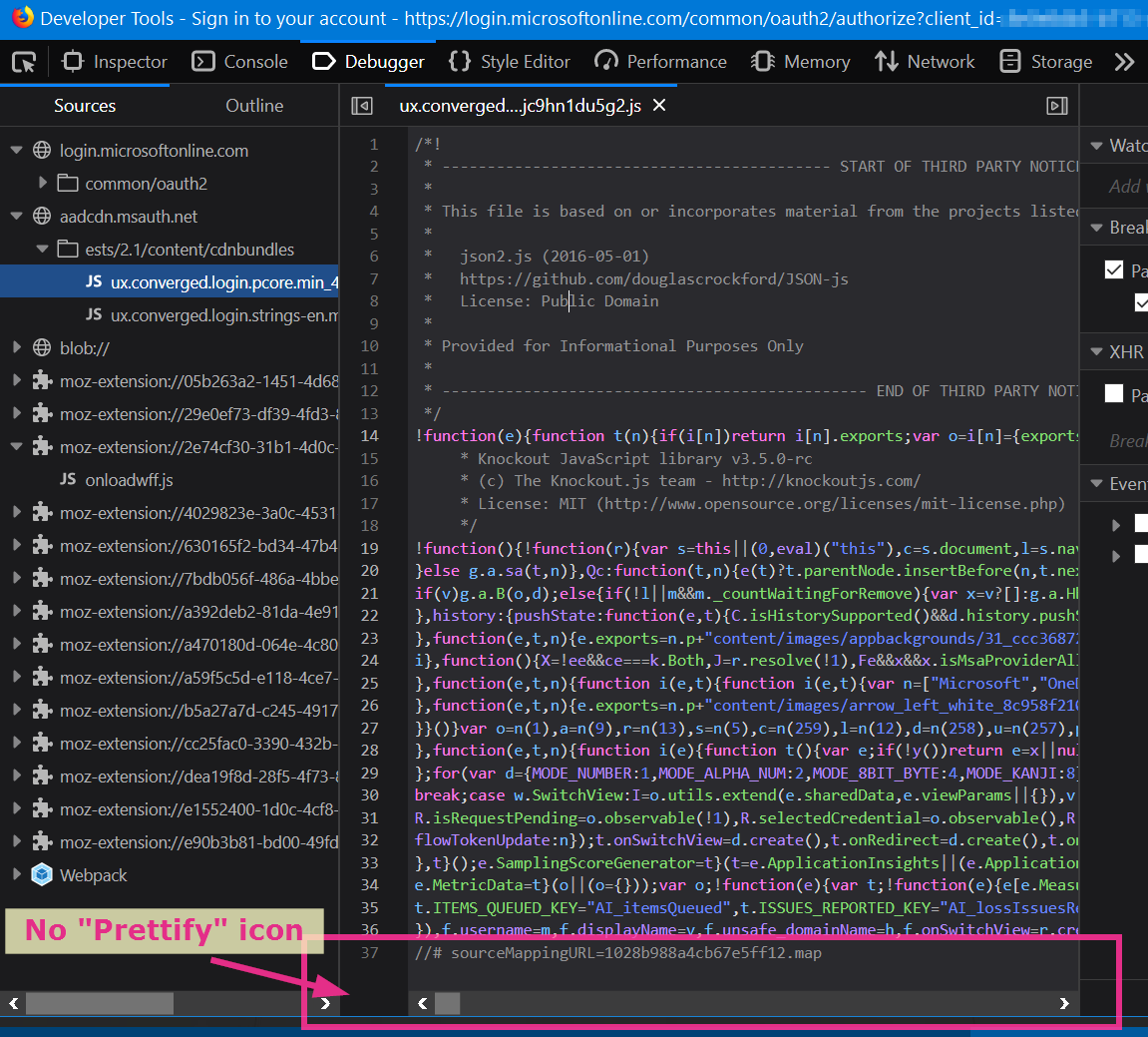 https://developer.mozilla.org/en-US/docs/Tools/Debugger/How_to/Pretty-print_a_minified_file ...