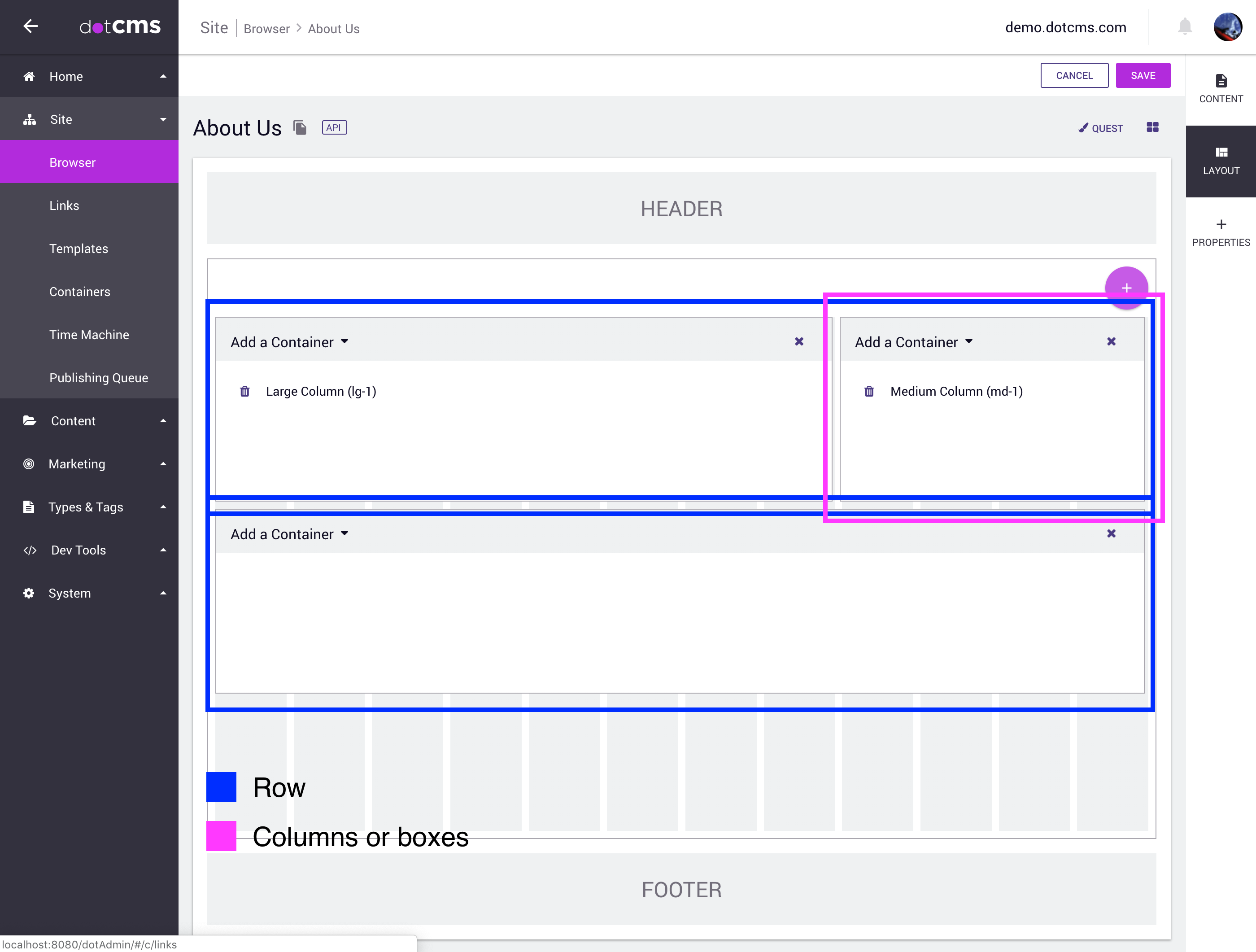 UI Design for add class to rows and columns in Layout editor · Issue #16261 · dotCMS/core · GitHub