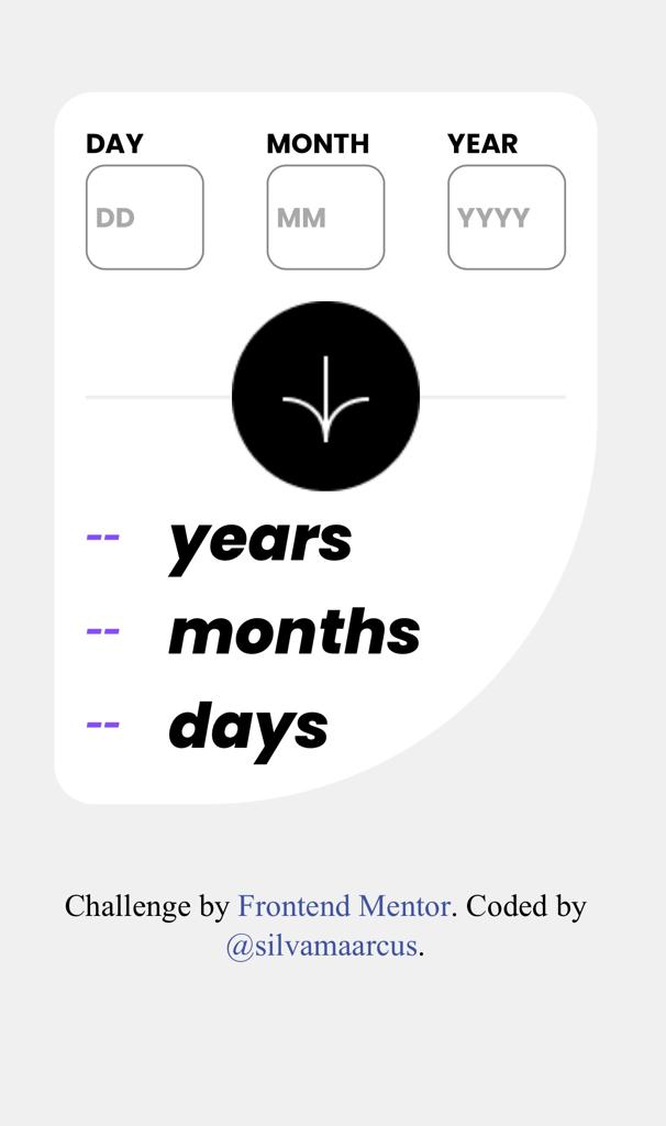 GitHub - silvamaarcus/age-calculator-app: Projeto para Calculadora de Datas