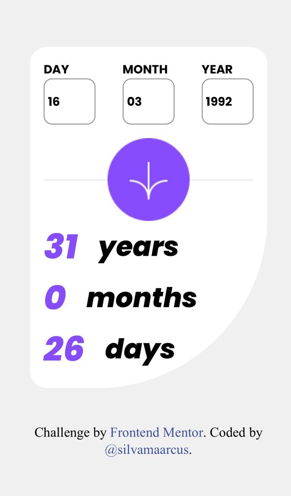 GitHub - silvamaarcus/age-calculator-app: Projeto para Calculadora de Datas