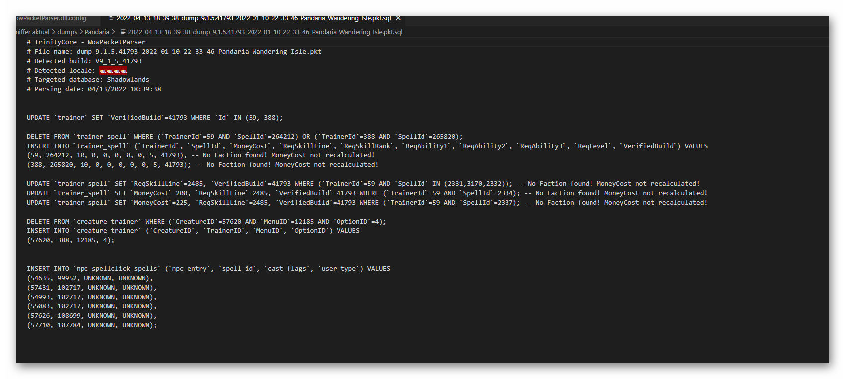 DB/Zone : The Wandering Isle - Start zone - Part 1 · Issue #27908 · TrinityCore/TrinityCore · GitHub