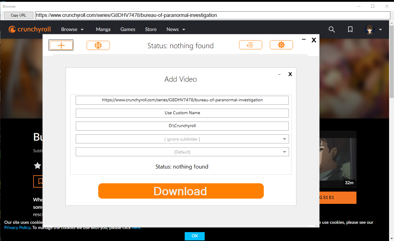 Processing Url · Issue #676 · hama3254/Crunchyroll-Downloader-v3.0 · GitHub