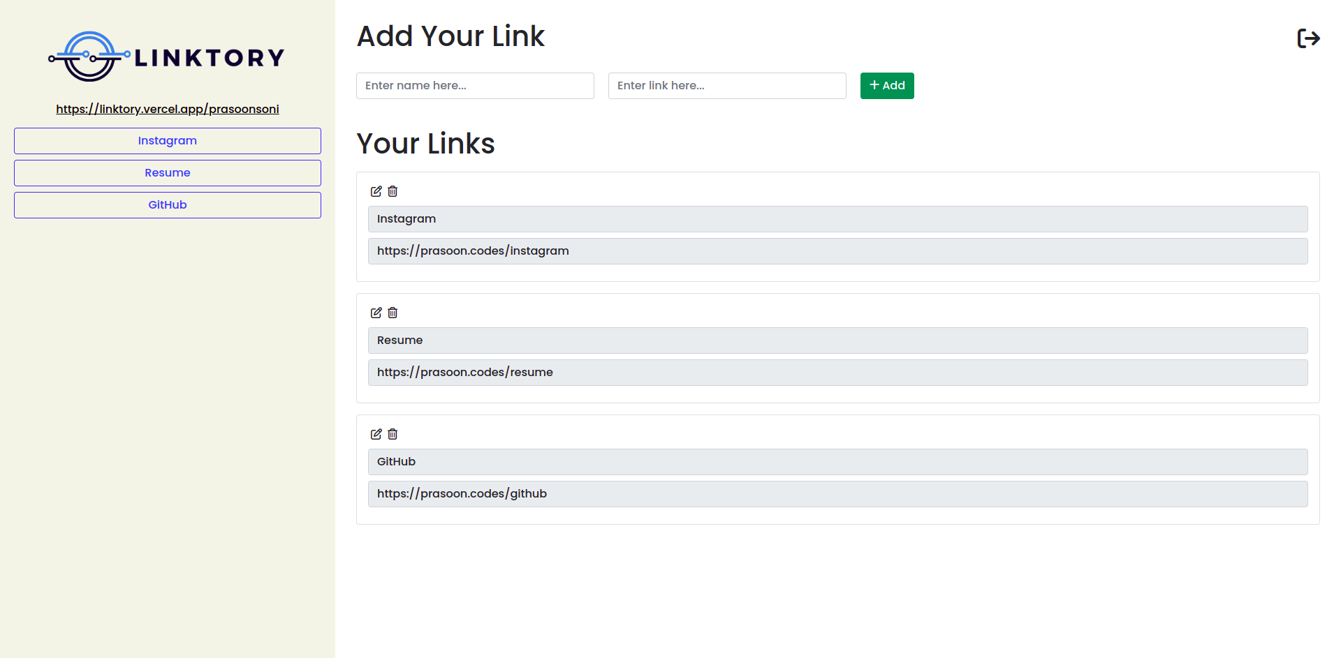 GitHub - prasoonsoni/Linktory-Frontend: Having problem sharing ...