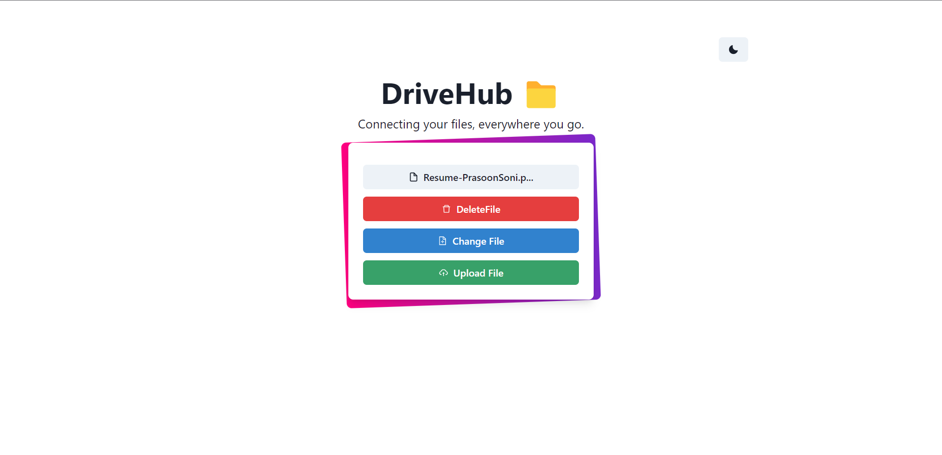 GitHub - prasoonsoni/DriveHub: Connecting your files, everywhere you go ...