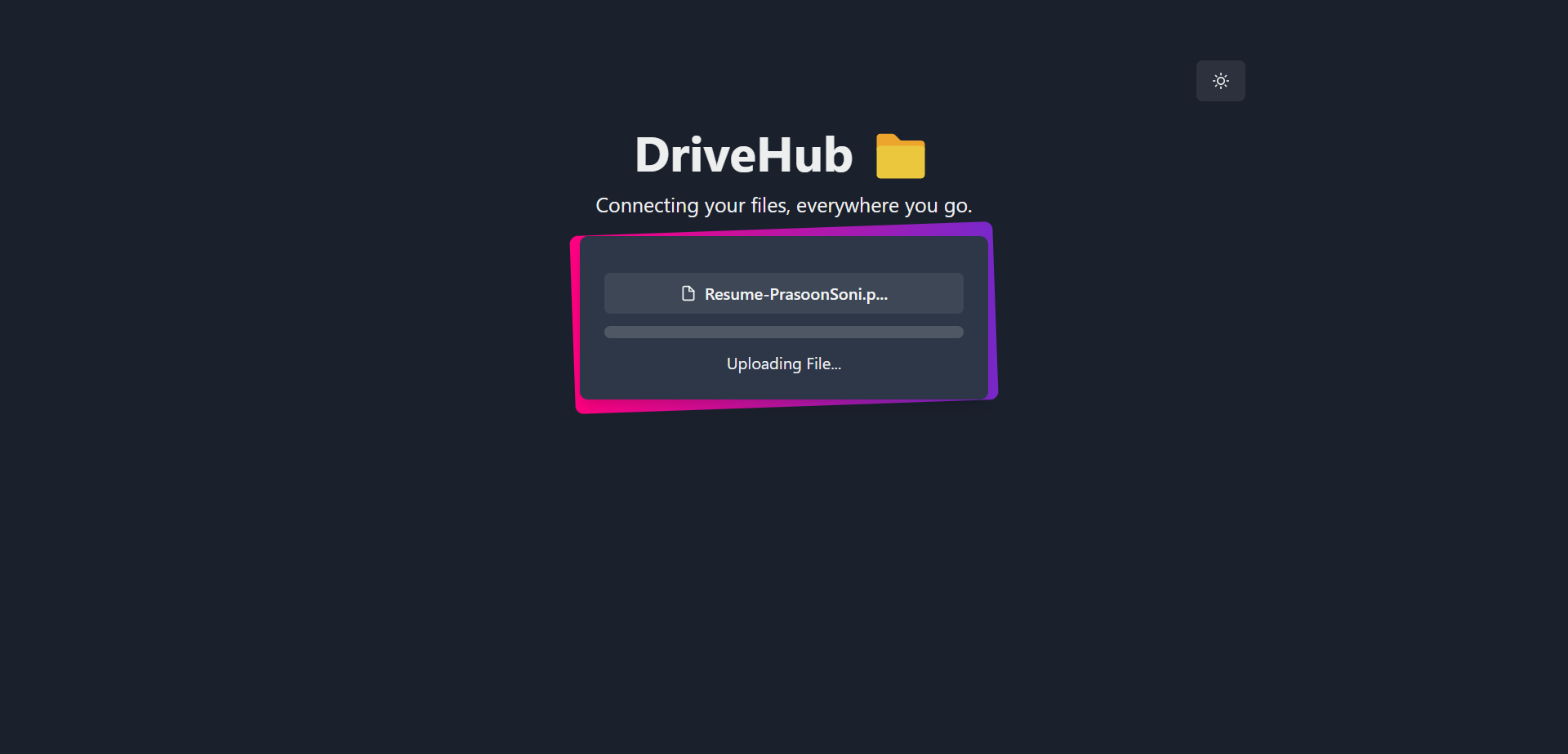 GitHub - prasoonsoni/DriveHub: Connecting your files, everywhere you go. Online file storage ...