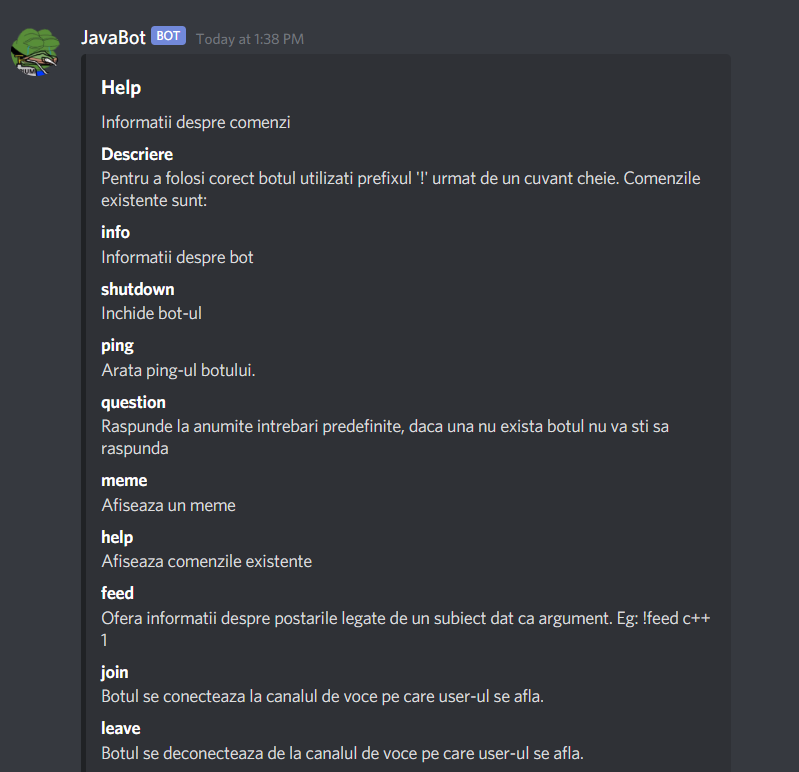 GitHub - baltatescuvalentin/JavaDiscordBot: Discord Bot made with JDA