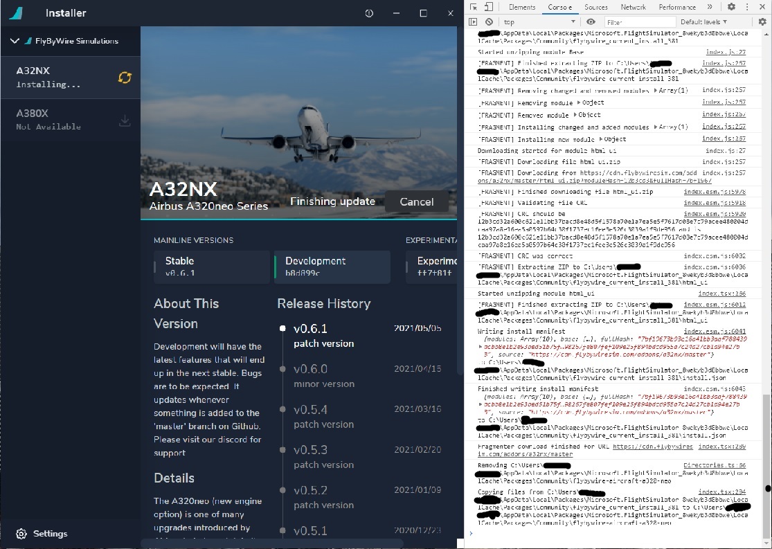Installer constantly freezes at the very end if doing an update. · Issue #266 · flybywiresim ...