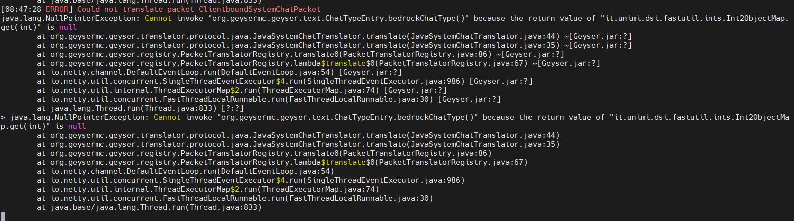 Error Connecting Player To Server · Issue 3058 · Geysermc Geyser · Github