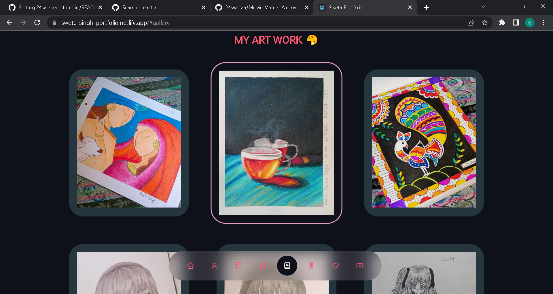 GitHub - 24swetaa/24swetaa.github.io: Personal portfolio website built using ReactJS.