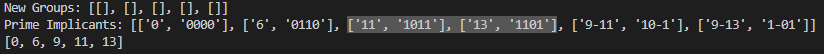 Remove subsets (contiguous and non-contiguous) from prime implicant ...