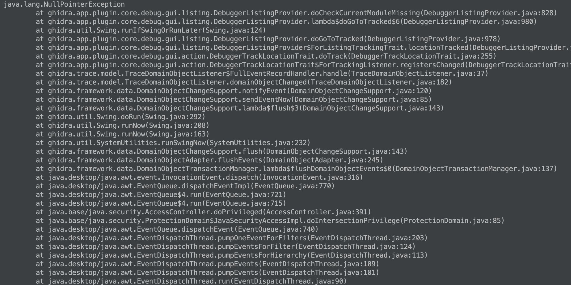 Debugger Trace: null pointer in doCheckCurrentModuleMissing · Issue #4022 ...
