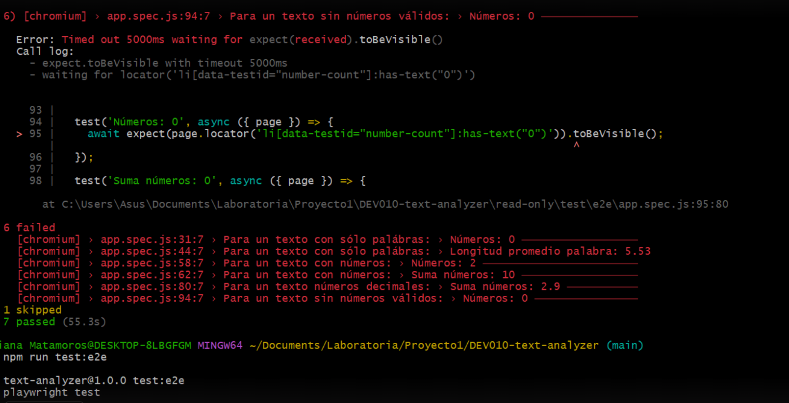 Text Analyzer: Limitaciones al ejecutar test e2e si la PC tiene ...