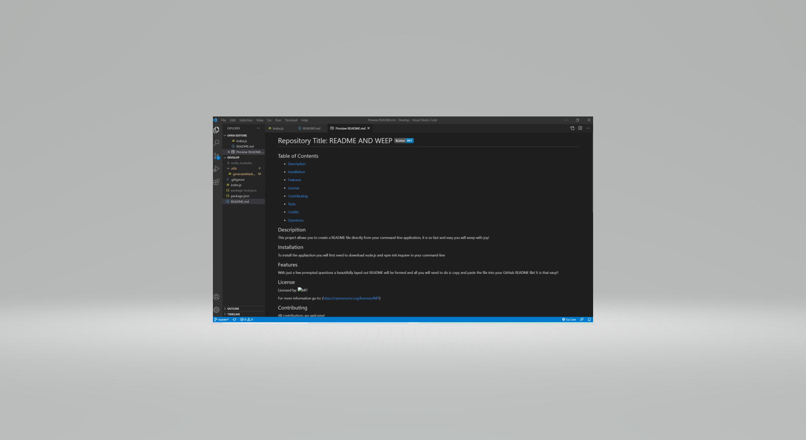 GitHub - Kgroll/readme-and-weep: This project allows you to create a README file directly from ...
