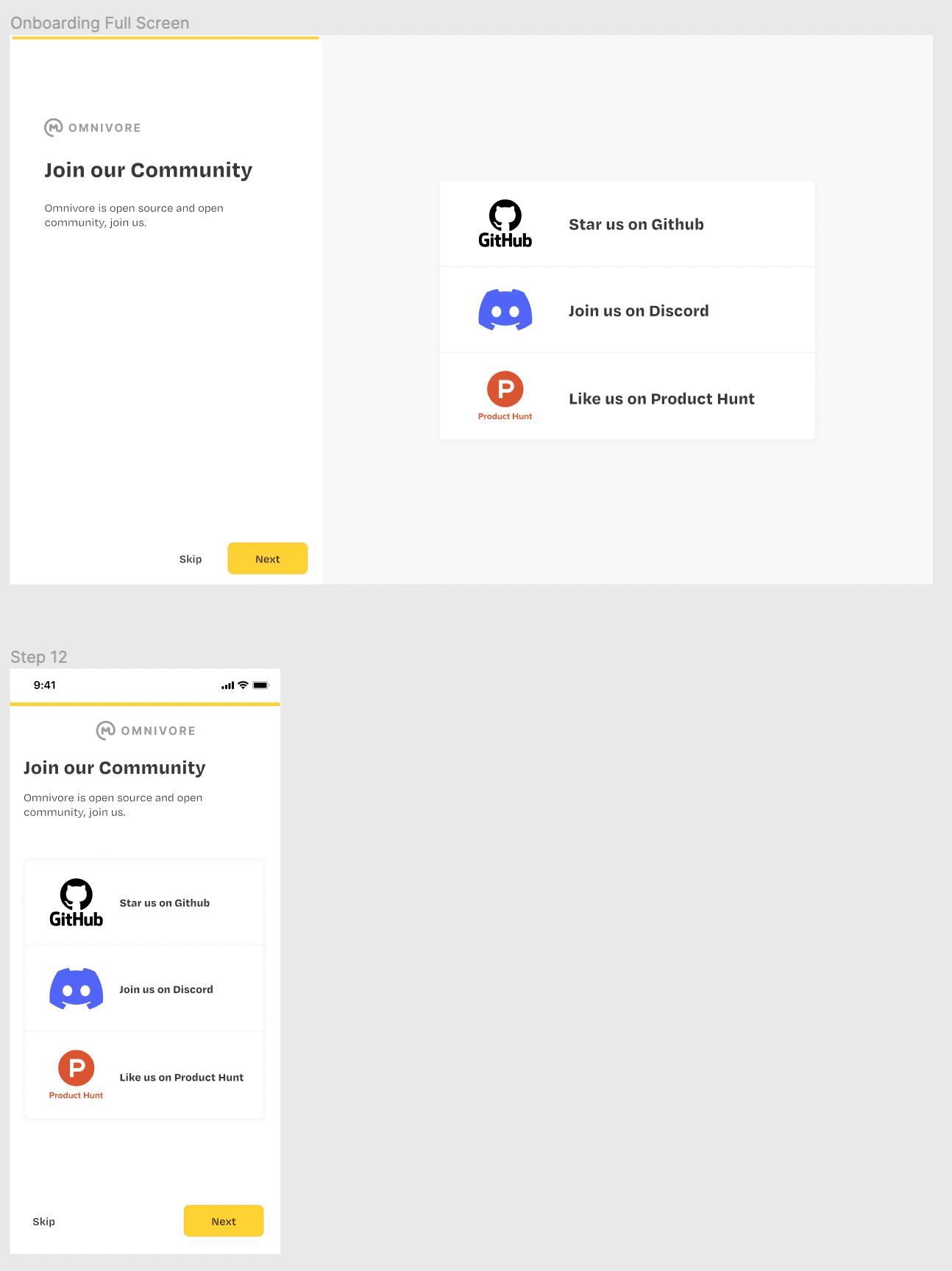 Add community onboarding screen · Issue #585 · omnivore-app/omnivore · GitHub