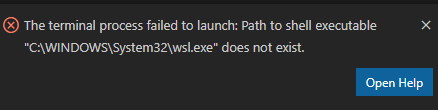 The terminal process "C:\WINDOWS\System32\wsl.exe" failed to launch (exit code: 4294967295 ...