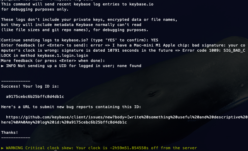 Error code 1009: SIG_BAD_CLOCK in method keybase.1.login.login · Issue #25484 · keybase/client ...