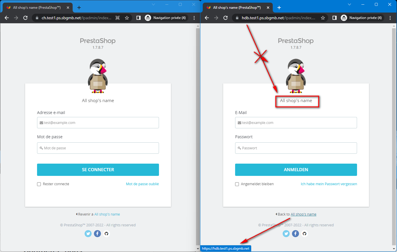 Multistore - BO login screen inconsistencies · Issue #30170 · PrestaShop/PrestaShop · GitHub