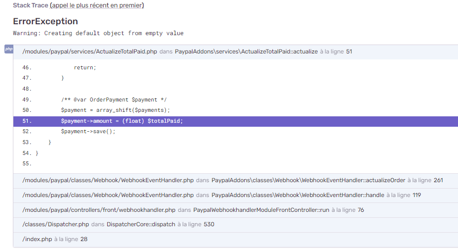 Errorexception In Webhook · Issue 141 · 202ecommercepaypal · Github