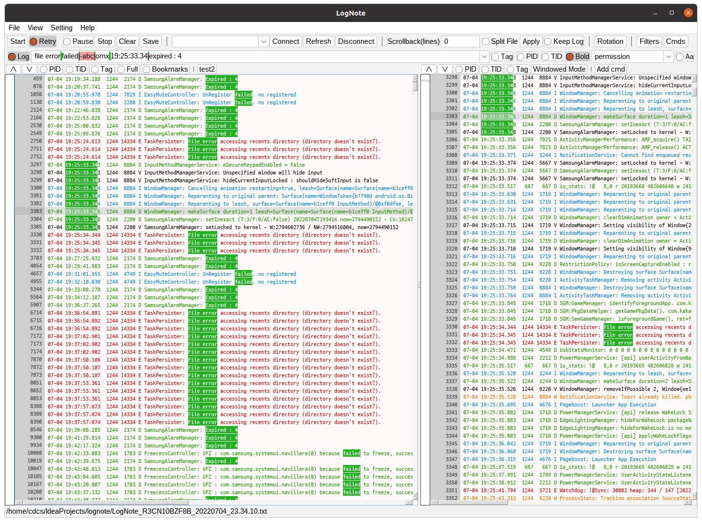 Github Cdcsgit Lognote Android Logcat Viewer For Windows Linux Mac
