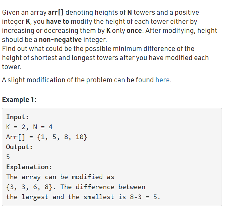 Minimize the Heights II (GFG Medium) · Issue #1633 · Ayush7614/Daily-Coding-DS-ALGO-Practice ...