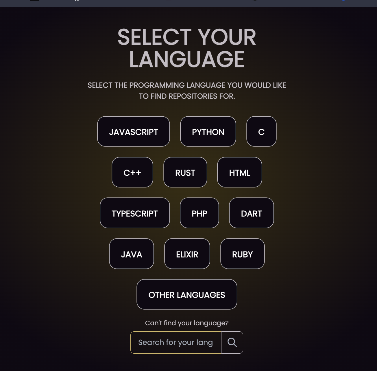 Search Button should be at top · Issue #135 · max-programming/hacktoberfest-projects · GitHub